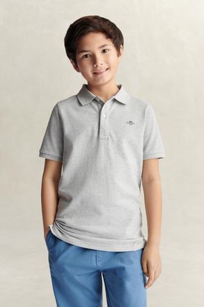 GANT Teenager Shield Piqu&eacute; Poloshirt (122/128) Grau MELANGE
