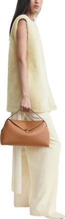 Toteme T-Lock Top Handle Bag - Tan