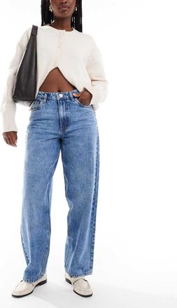 Daisy Street Billy - Jeans in Blau mit hohem Bund und abgerundetem Beinschnitt