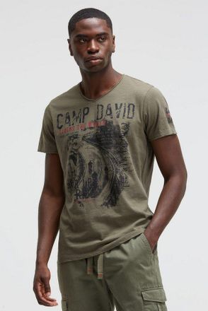 Camp David V-Shirt mit offenen Kanten