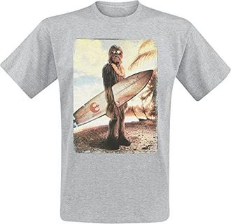 Star Wars Chewie on The Beach Homme T-Shirt Manches Courtes Gris chin&eacute; S