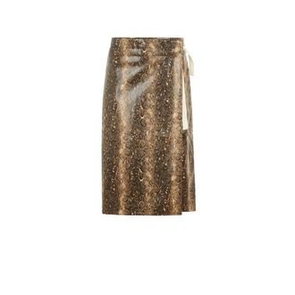 Ganni Rock mit Reptilienmuster in Braun