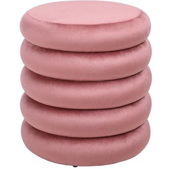 Vente-Unique Vente-unique - Pouf en velours rose ecambi
