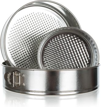 Banquet Kuchen Pfannen (3 St&uuml;ck), Wei&szlig;blech, Silber, 29 x 29 x 7 cm