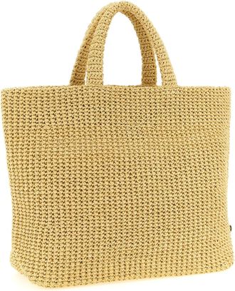 Prada Raffia Tote Bag - Beige
