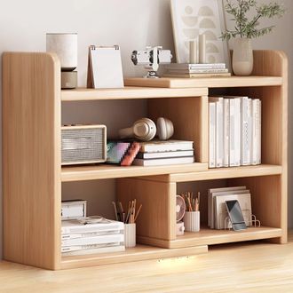 Generic Tischregal Holz Ziehbare, Dickes Holz Mit Starker Belastbarkeit Stabile Struktur Ohne Wackeln Verstellbarer Tischorganisator, Deskstation for Büro Hau