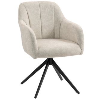 HOMCOM Sessel Wohnzimmer Drehbarer Loungesessel Gepolsterter Getufteter Relaxsessel mit Stahlbeine, Samtoptik Polstersessel Esszimmerstuhl Schminkstuhl für S