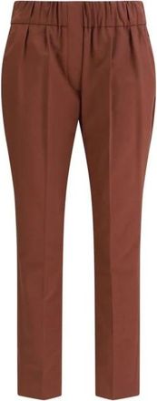 Brunello Cucinelli Femme, Pantalons, Rouge, Taille: 36 FR Cotton Casual Pants