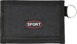 Solada Milano Portefeuille en tissu avec déchirure et fermeture éclair extérieure, Noir, taille unique