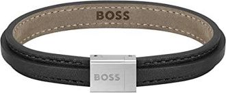 BOSS Jewelry Bracelet en cuir pour Homme Collection GROVER Noir - 1580328S