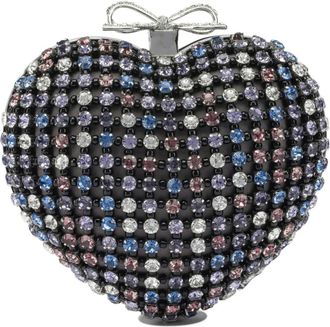Self Portrait Femme, Sacs, Multicolore, Taille: ONE Size Multi Crystal Heart Clutch