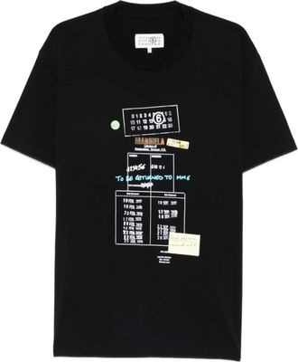 Maison Margiela Homme, Tops, Noir, Taille: XL T-shirt graphique &agrave; col rond