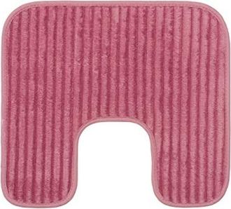 Gözze Rutschfester Weicher Toilettenteppich in U-Form, 100% Polyester, 50 x 45 cm - Altrosa