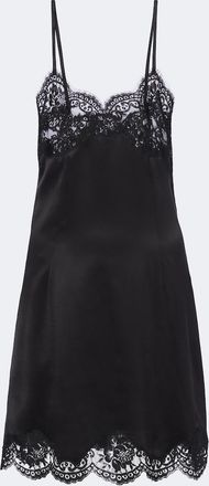 Dolce & Gabbana Slipdress aus Seidensatin mit Spitze