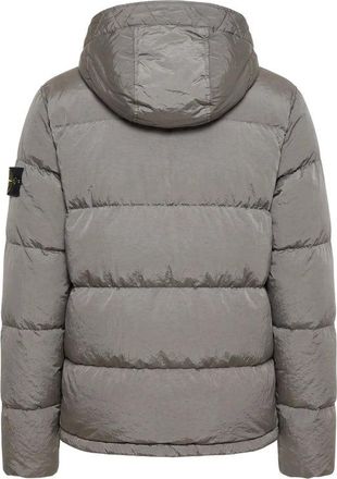 Stone Island Quilted Padded Hood Down Jacket - Gray