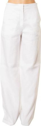 Max Mara Pantalon Tapioca en lin - Femme - Pantalons - Blanc - Taille: 42 FR