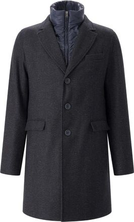 Herno Homme, Manteaux, Bleu, Taille: L Manteau en laine avec col amovible