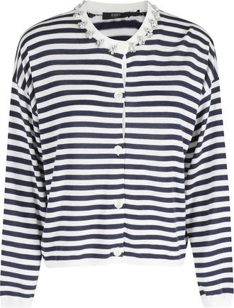 Seventy Femme, Pulls, Bleu, Taille: 40 FR Cardigan Coreana Stripes