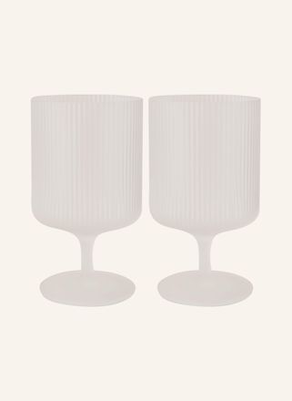 Ferm Living Ferm Living 2er-Set Weingl&auml;ser Ripple weiss