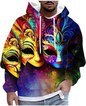Generic Costume de carnaval - Sweat &agrave; capuche pour homme - Avec impression amusante - Coupe droite - Pull &agrave; capuche tendance - Coupe ample - Confortable - Man