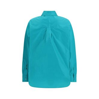 Fendi Womens Blue Silk Dress Shirt