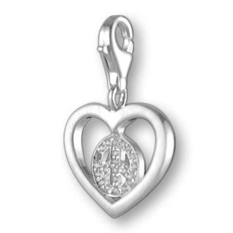 Melina 925 Charms Pendentif coeur Argent 925