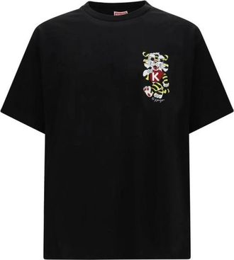 Kenzo Homme, Tops, Noir, Taille: M T-shirt classique &agrave; col rond en coton