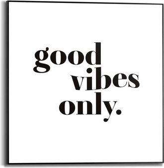 Reinders Gerahmtes Bild, Das gute Leben, Home Office, Bilder, Wanddeko, Room Decor, MDF, Schwarz-Weiß, 50x50cm