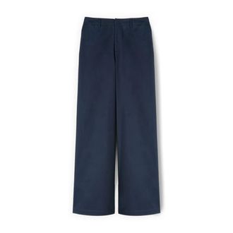 Motivi Palazzo-Hose aus Baumwoll-Twill - - Trousers - Damen - Blau - M