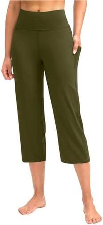 Generic 2026 Pantalon léger / 4 pour femme, coupe ample et décontractée, avec poches, tissu doux et confortable pour le yoga et le sport, Vert, 3XL