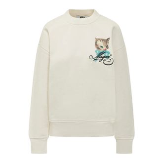 Msgm Msgm, Femme, Sweatshirts et sweats &agrave; capuche, Blanc, Taille: 38 FR SweaT-shirt coupe d&eacute;contract&eacute;e