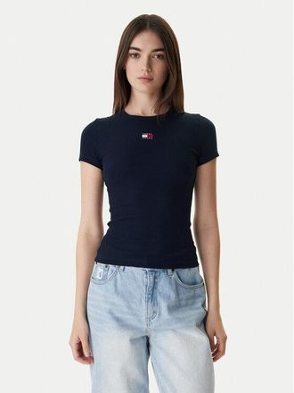 Tommy Jeans Longsleeve Badge DW0DW17881 Dunkelblau Slim Fit