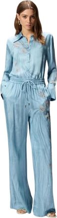 Pinko Pinko, Femme, Pantalons, Bleu, Taille: 36 FR Rikky Wide Pantalons