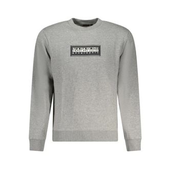 Napapijri Grauer Baumwoll-Sweatshirt mit Logodruck - - Sweatshirts & Hoodies - Herren - Grau - 3XL