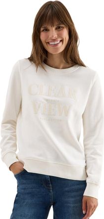 Cecil Damen 3017255 Sweatshirt mit Wording, Vanilla White, XXL