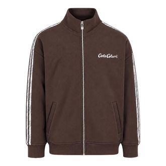 Carlo Colucci Stripe Club Zip Jacket - - Sweatshirts & Hoodies - Herren - Braun - XL