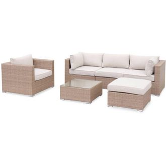 Sweeek M&ouml;belgarnitur f&uuml;r den Garten 5 Personen Beige / Beige