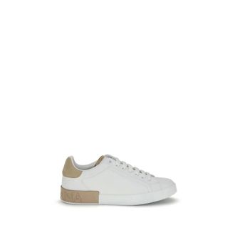 Dolce & Gabbana Portofino Kalbsleder Low-Top Sneakers - - Shoes - Herren - Wei&szlig; - 42 EU