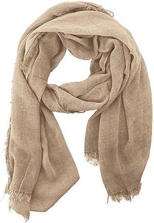 JOPHY & CO. Écharpe pour Femmes Homme Elégant et léger Etole rectangulaire douce en fibre deucalyptus Couleurs unies ou fantaisie (Camel)