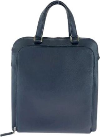 Prada Pre-owned Sac cabas en cuir Saffiano Vr0081 - Homme - Pre-owned - Bleu - Taille: ONE Size