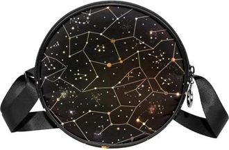 Generic Sac &agrave; bandouli&egrave;re rond pour femme, petit sac &agrave; bandouli&egrave;re avec fermeture &eacute;clair, bretelles r&eacute;glables, sac &agrave; main rond d&eacute;contract&eacute; pour femmes et fill