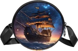 Generic Petit sac &agrave; bandouli&egrave;re circulaire pour femme, petit sac &agrave; bandouli&egrave;re avec fermeture &eacute;clair et bretelles r&eacute;glables style d&eacute;contract&eacute; pour femmes et f