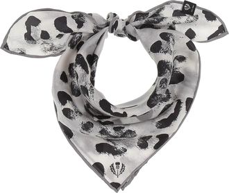 Fraas Halstuch Damen mit Animal-Print - 51 x 51 cm Größe - Nickituch Seide - Seidentuch für Damen mit Leo-Muster - Bandana Tuch perfekt für den Sommer Stein