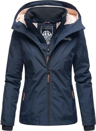 Marikoo Designer Damen Übergangs Jacke leicht gefüttert Kapuze kurz B659 [B659-Erdbeer-Navy-Gr.XXL]
