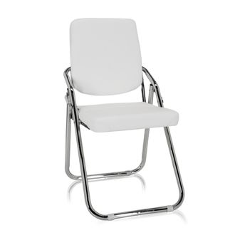 hjh OFFICE 706302 Konferenzstuhl klappbar ESTO Kunstleder Besucherstuhl, Klappstuhl vielseitig einsetzbar, Wei&szlig;