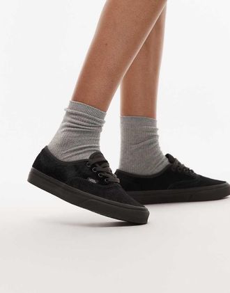 Vans Authentic - Sneaker in Schwarz mit Ponyfelloptik