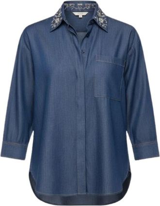 Liu Jo Femme, Blouses et Chemises, Bleu, Taille: 46 FR Denim Shirt