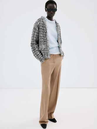 Mango Veste tweed oversize noir - Femme - XS - MANGO