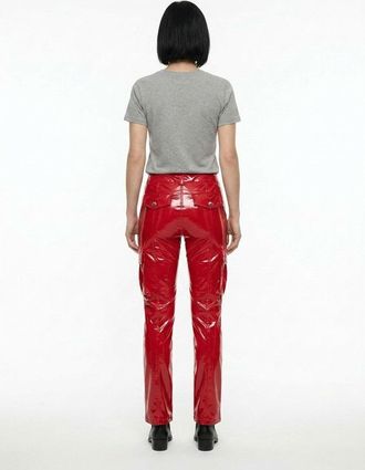 Dolce & Gabbana Womens Red Elastane Casual Pants
