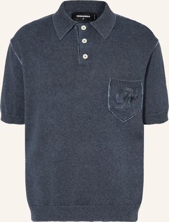 Dsquared2 Strick-Poloshirt blau